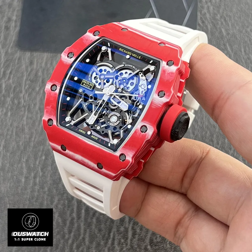Red Richard Mille Rm 35-02 Rafael Nadal Automatic Super clone watch ...