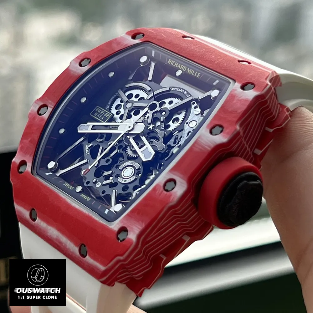 Red Richard Mille Rm 35-02 Rafael Nadal Automatic Super clone watch ...